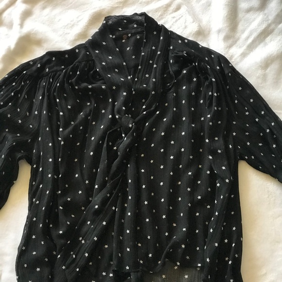 Free People | Tops | Free People Starry Night Sheer Blouse | Poshmark